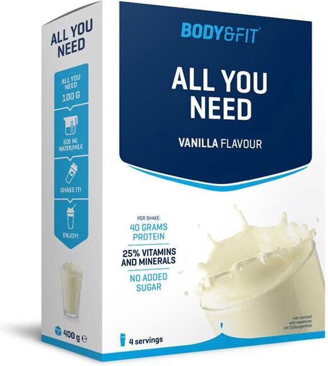 Body & Fit All You Need Eiwitshake / Maaltijdshake - 400 gram - Vanille ...