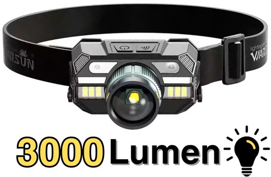 Hoofdlamp - Hoofdlamp LED Oplaadbaar - 3000 Lumen - Kamperen - Hardloop Verlichting -... | bol