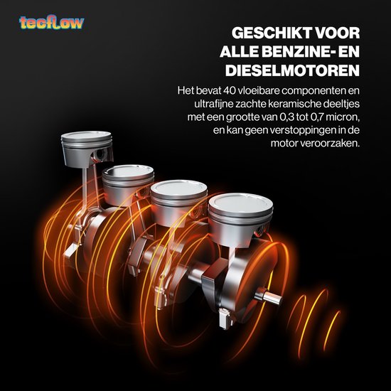 Tecflow Ceramic 10w40 Semi Synthetische Motorolie - 5L - Vermindert ...