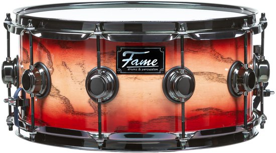 Fame Fortress Snare 14"x6,5" Red Burst - Snare drum | bol