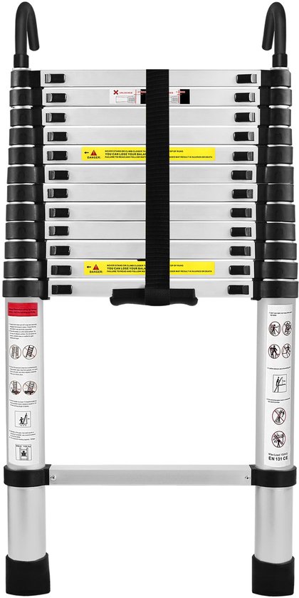 Ladder télescopique pliable en aluminium NAIZY de 3,8 Ladder ...