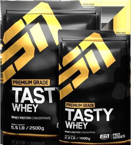 Esn Tasty Whey - 1000 gram - strawberry | bol.com