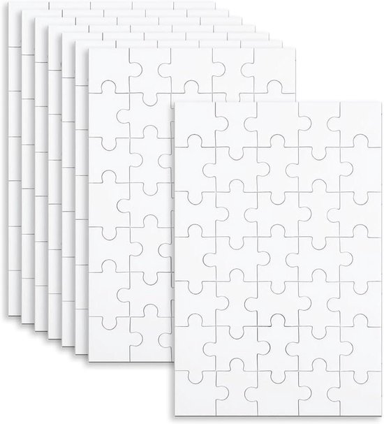 DIY Puzzle Set - 8 Blank Puzzles for Personalized Painting - White ...