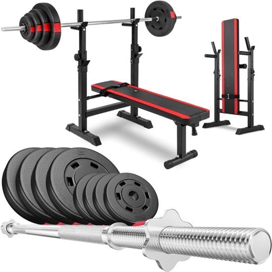 Thuys Fitness Bench Press - Halterbank met gewichthouders - Complete ...