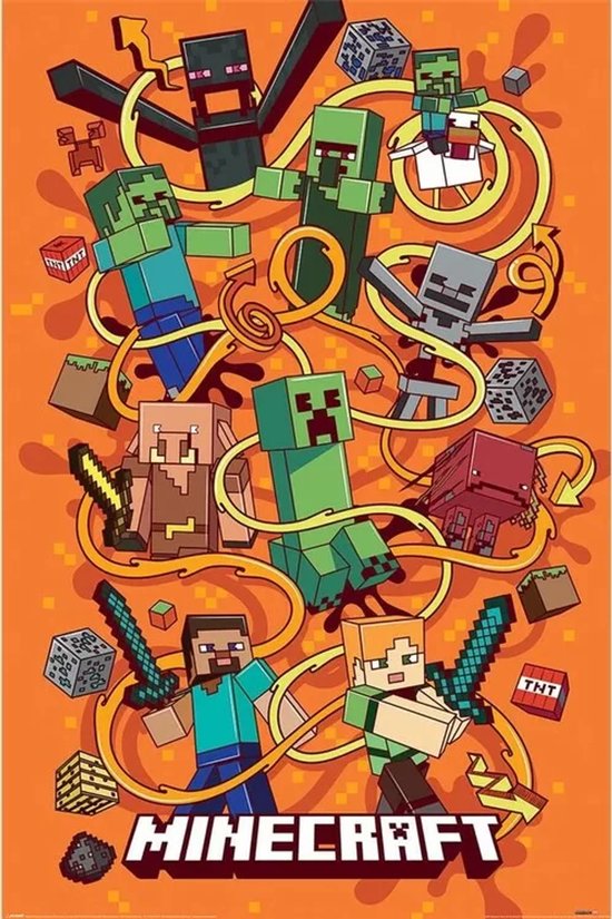 Minecraft Poster' - Cadeau - Film Gaming Poster - 91.5cm x 60- Beste ...