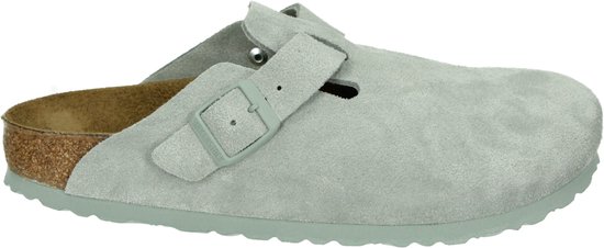 Birkenstock BOSTON SUEDE PURE SAGE - Dames slippersPopulaire ...