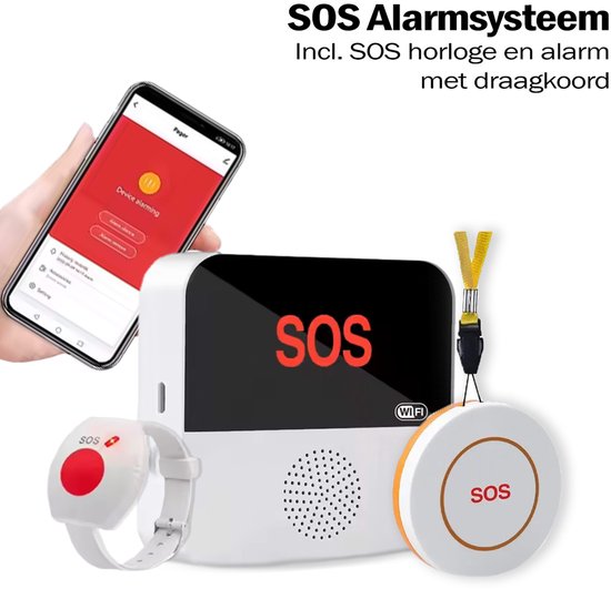 Nova Living – Senioren SOS‑alarmknop met horloge en draagkoord ...