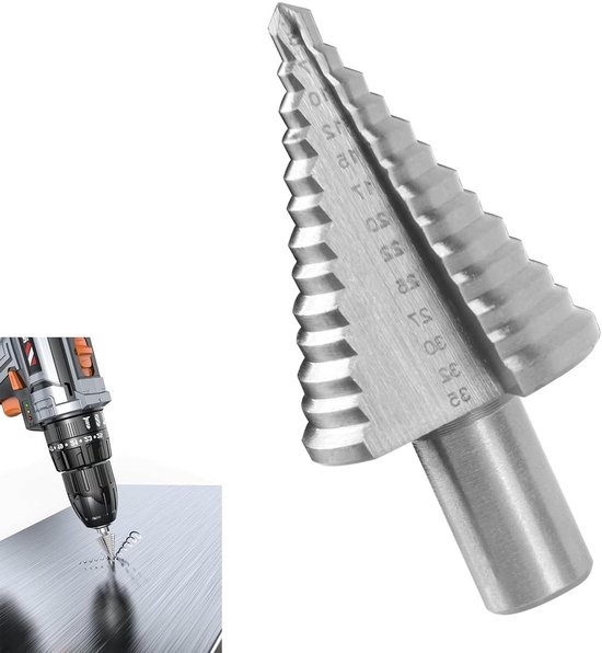 Spiraalboor met titanium HSS-coating 5-35 mm conische frees voor metaal ...