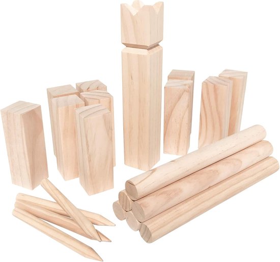 Kubb - Zweeds werpspel voor buiten - Houten buitenspel voor gezin en vrienden -... | bol