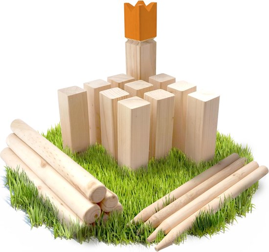 Kubb - Zweeds werpspel voor buiten - Houten buitenspel voor gezin en vrienden -... | bol