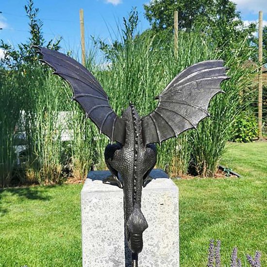 Dragon Garden Statue Outdoor Large Figurine Fountain Ornament Resin ...