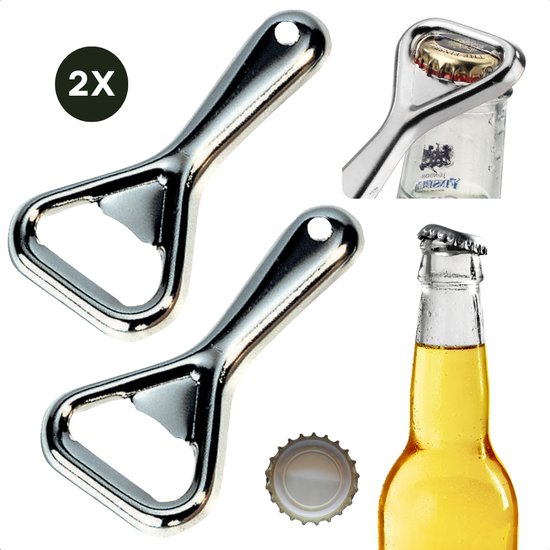 Cheqo® Flessenopener Set - Bieropener - Opener - Flesopener -RVS - 2 ...
