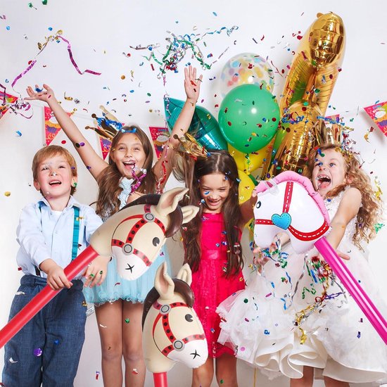3 Pack Inflatable Stick Horse 37 Inch Children Inflatable Pony Stick ...