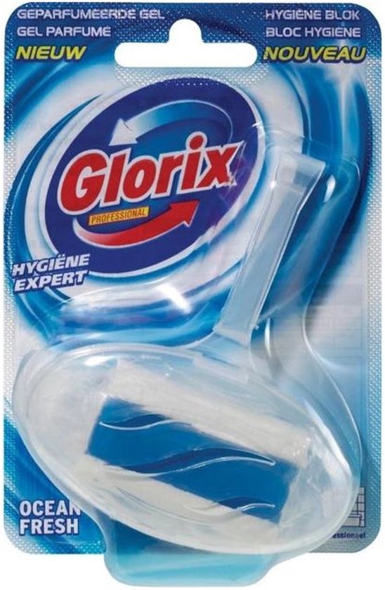 Toiletblok Glorix ocean fresh met houder | 12 stuks | bol