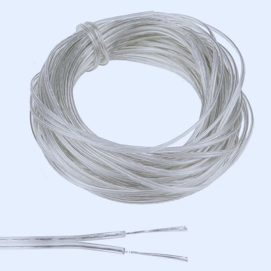 Transparante 2-Aderige Slangkabel 20 Meter - Zachte En Flexibele PVC ...