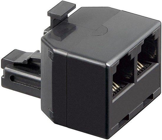 RJ12 (m) - 2x RJ12 (v) telefoon splitter / zwart | bol
