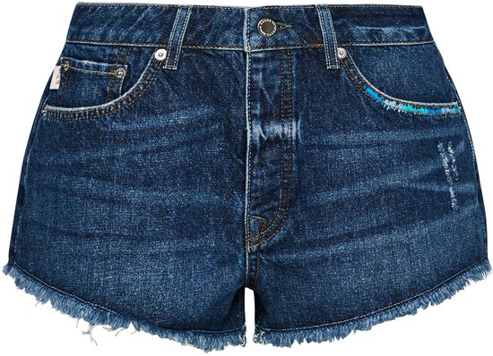 Superdry - Vintage Cut Off short met hoge taille - Dames - Jeans shorts ...