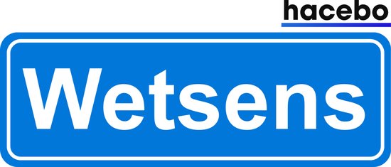 Hacebo - Plaatsnaam Sticker - 29x10 CM - Wetsens sticker ...