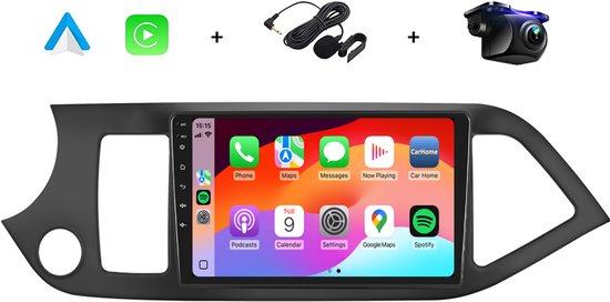 Boscer Autoradio Geschikt voor Kia Picanto 2011-2017 - Android 15 - 4+64GB - Apple... | bol