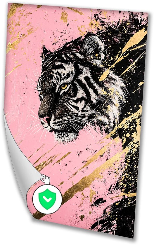 Tijger met roze en goud - Tijger posters - Poster dieren - Street Art ...