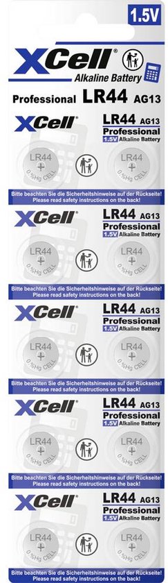 XCell Knoopcel LR44 1.5 V 10 stuk(s) Alkaline | bol