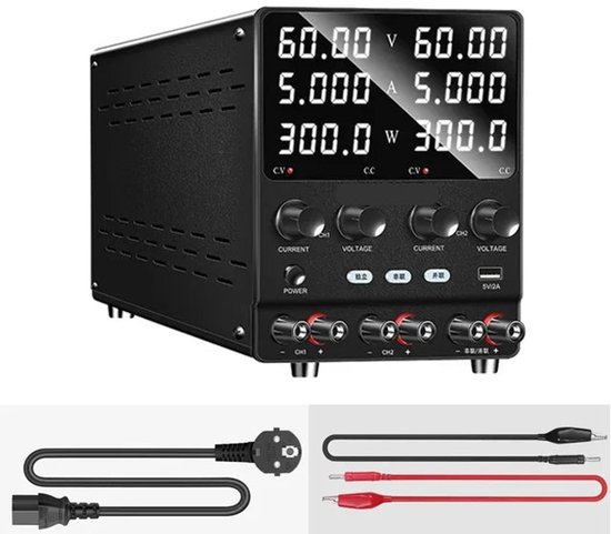 Labvoeding - Power Supply - Laboratorium Voeding - DUAL DC - 60V 5A ...