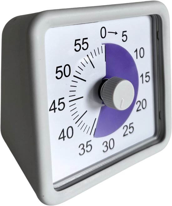 Jikkies ® - Aftelklok - 60 minuten - Zonder Tik - Grijs - Met Siliconen ...