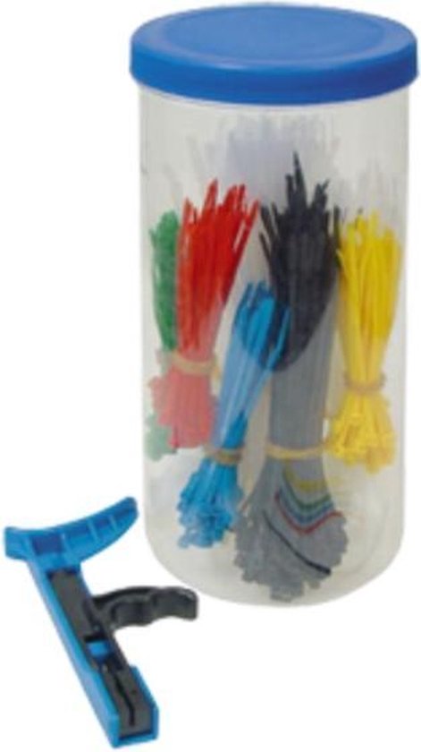 Tie-wraps set / diverse kleuren (500 stuks) met aantrektang | bol