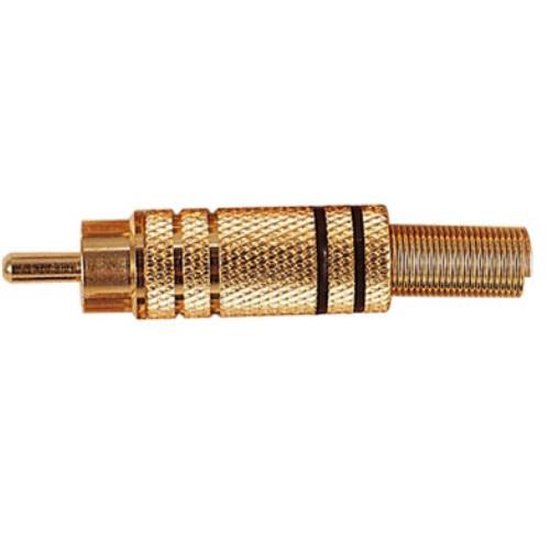 Tulp (m) audio/video connector - tot 6mm - verguld - metaal / zwart | bol