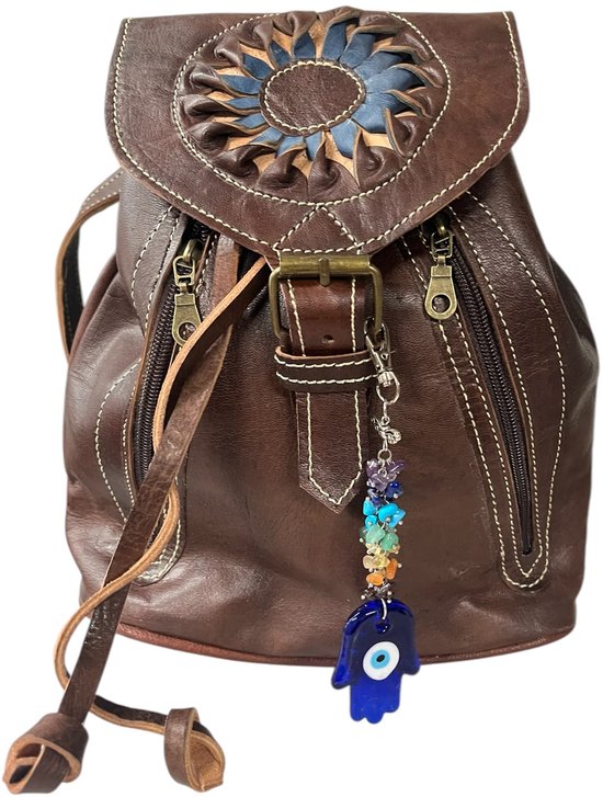 Festival rugtas - Leder/leer - Ibiza style - festival tas - kleine ...