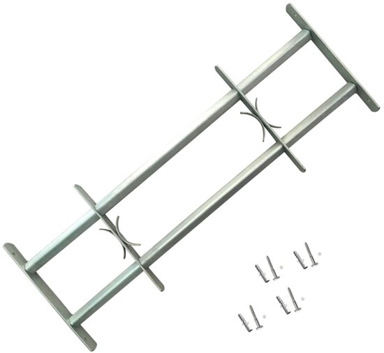 vidaXL Raambeveiliging verstelbaar met 2 dwarsstangen 1000-1500 mm ...