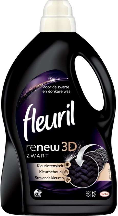 Fleuril - Renew 3D - Vloeibaar Wasmiddel - Zwarte & Donkere Was - 38 ...