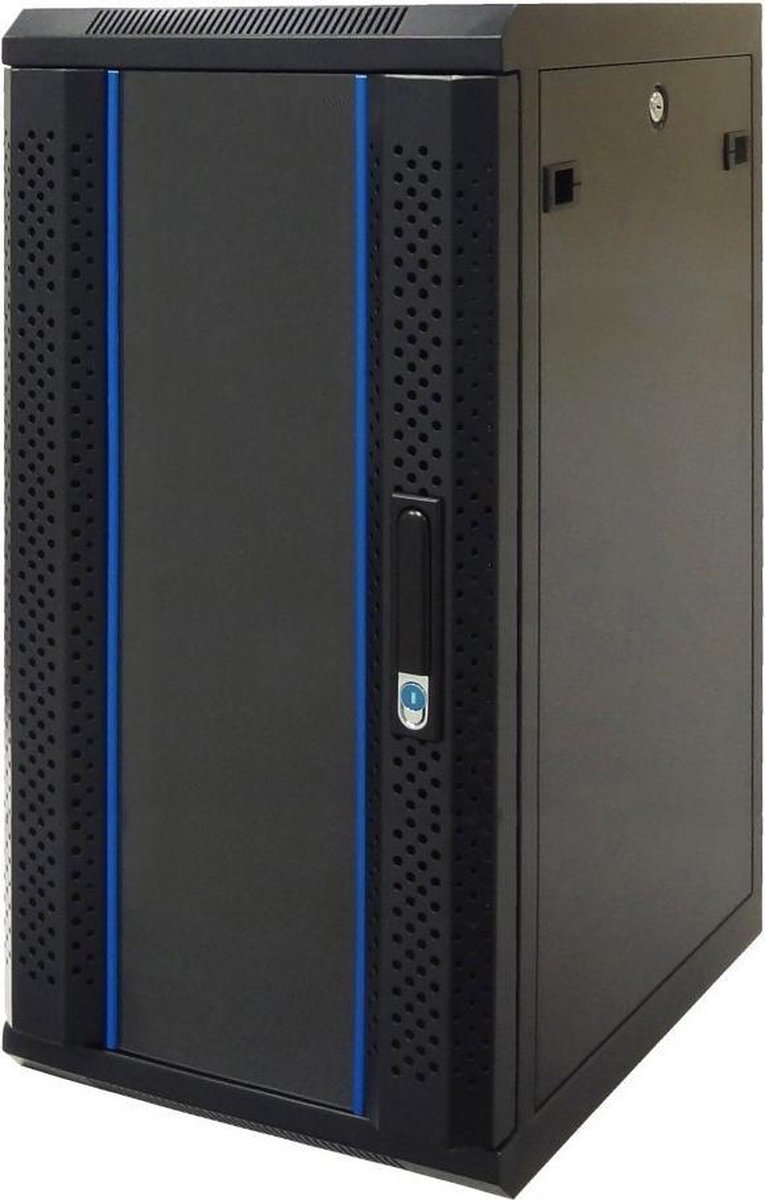 15U Serverkast - 10 met glazen voordeur, (BxDxH) 280x310x730mm, Zwart ...