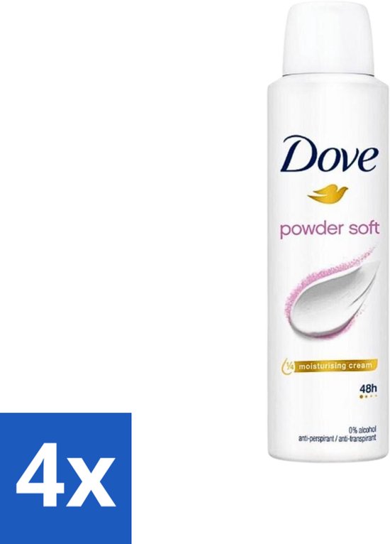 Dove - Deospray - Powder Soft - 150 ml - Voordeelverpakking - 4 stuks | bol