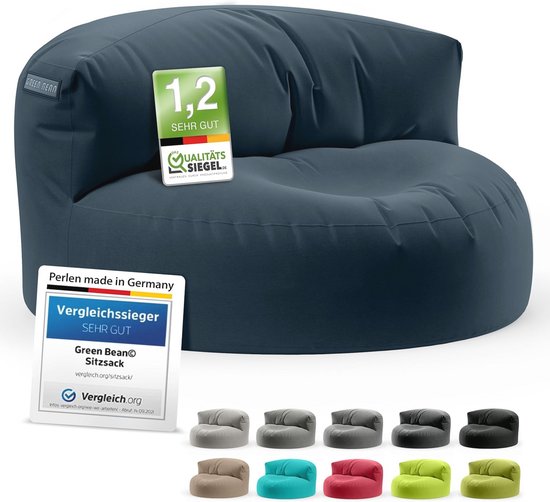 Lounge Zitzak met Ergonomische Rugleuning - Donkerblauw - 90 x 50 cm ...