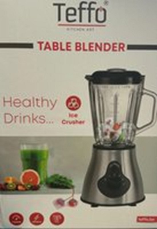 Teffo Blender - Ice Crush functie - 1,5 L - 400W - 5 snel en Pulse | bol