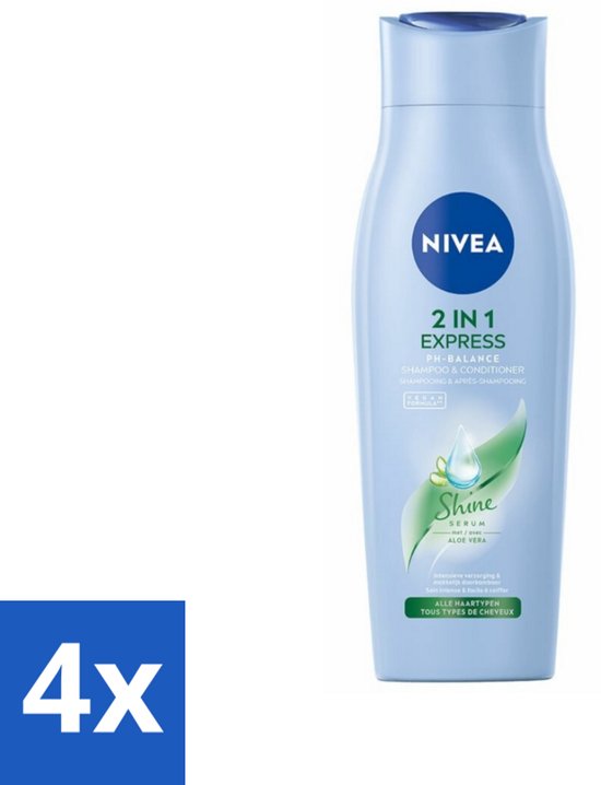 Nivea - Shampoo - 2-in-1 Care Express - 250 ml - Voordeelverpakking - 4 ...