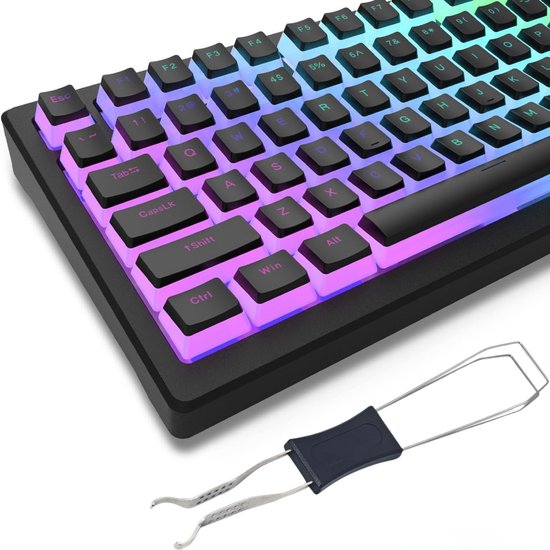 Zwarte Pudding Keycaps (130 Stuks) – PBT Double Shot – OEM – Voor 60% t ...