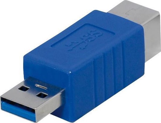 USB-A (m) - USB-B (v) adapter - USB3.0 / blauw | bol