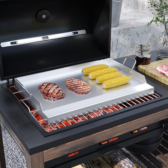 NAIZY BBQ Plancha Grillplaat 65 x 40 cm RVS Grillmat Universele ...