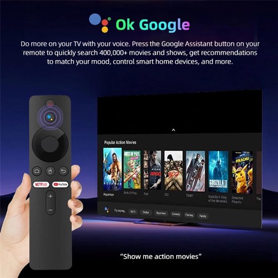 Android TV Box - 4K Ultra HD - Wifi - Bluetooth - Google Assistant | bol