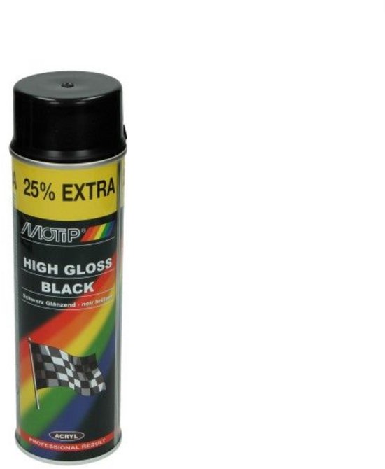 Spuitbus Motip Hoogglans Zwart 500ML | bol