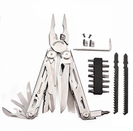 Gran Vida® - Multitool Set - 21 in 1 - Inclusief Schroevendraaier Bits - RVS - Silver | bol