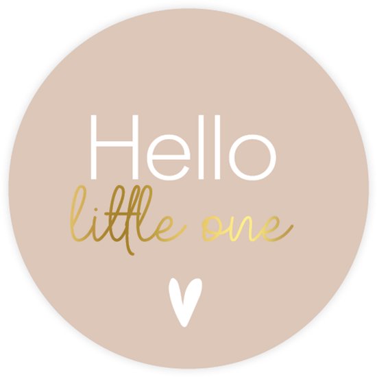 30 Cadeaustickers: Hello little one- Geboortesticker- Ronde sticker 40 ...