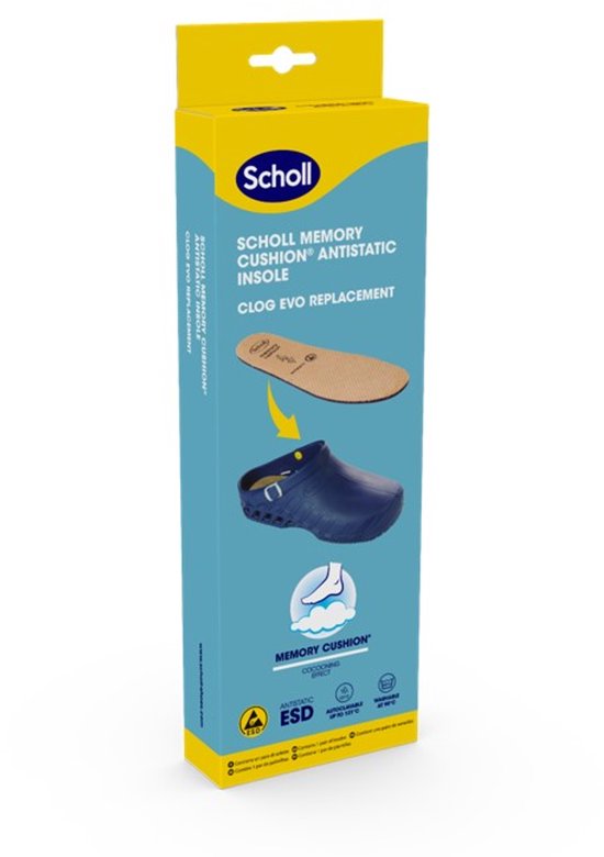 SCHOLL Memory Cushion Antistatic Insole Clog Evo Taupe Unisex ...