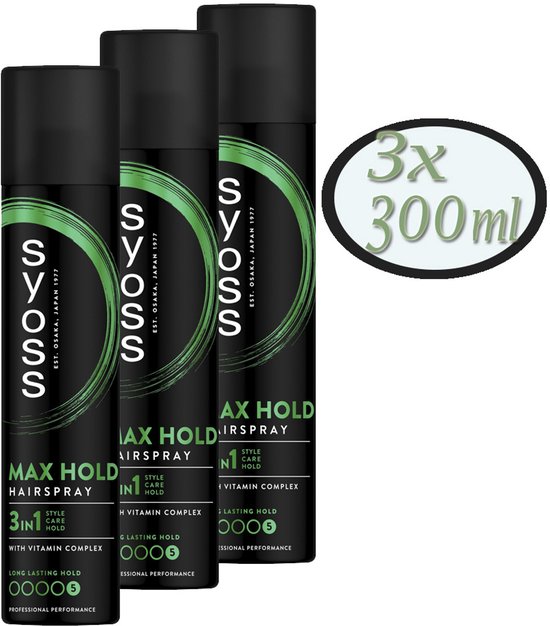 Syoss Hairspray Max Hold - 3x 300 ml | bol