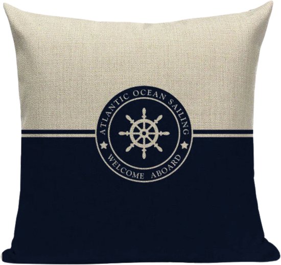 Bootkussen - Donkerblauw - Sierkussen - ‘Boottocht’ - Boot accessoire ...