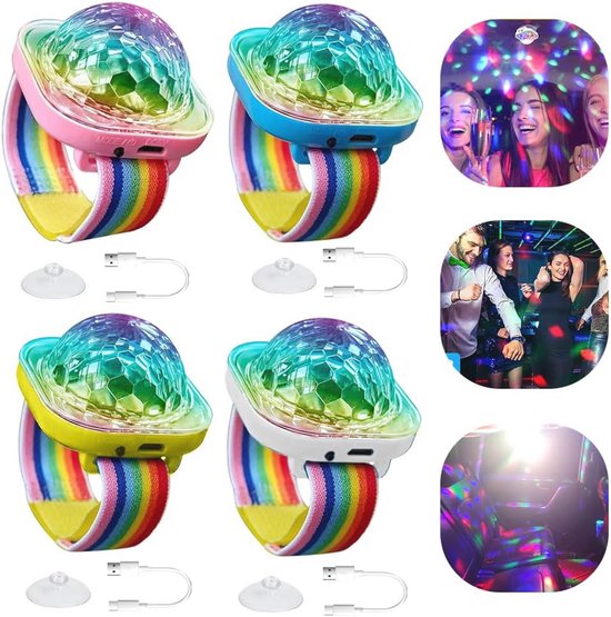 Opvallende Discobal Armband met Muziekgestuurd Licht - 4 Stuks ...