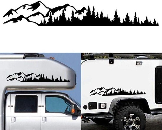 Autosticker berg sticker boom bos omtrek dorpel universele auto ...