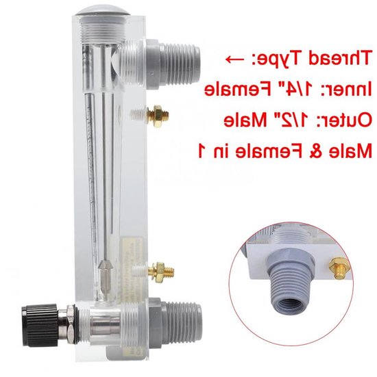 Type Waterstroommeter 05-5 GPM & 2-18 LPM Acryl Vloeibare Debietmeter ...